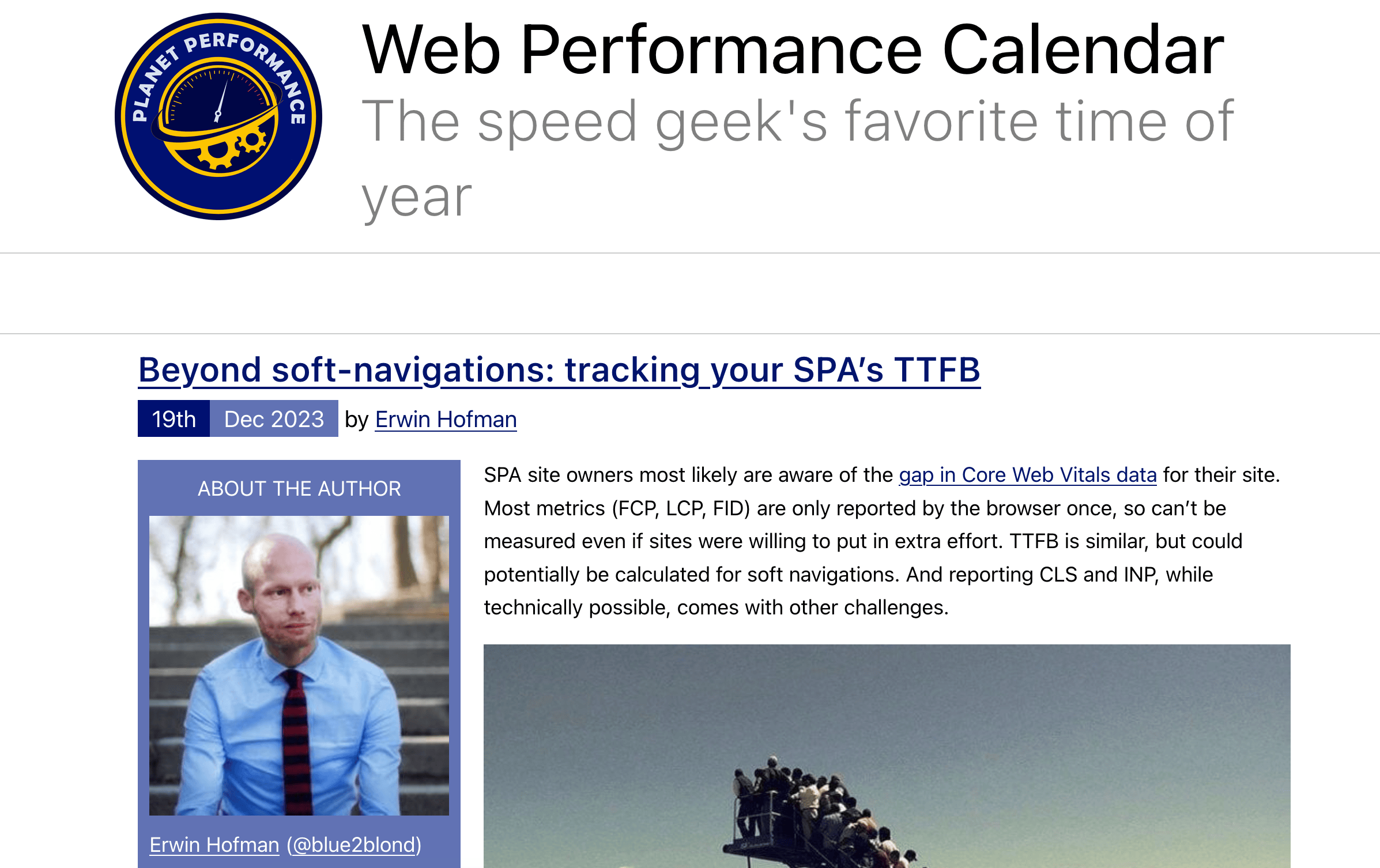 Web Performance Calendar » Beyond soft-navigations: tracking your SPA’s TTFB