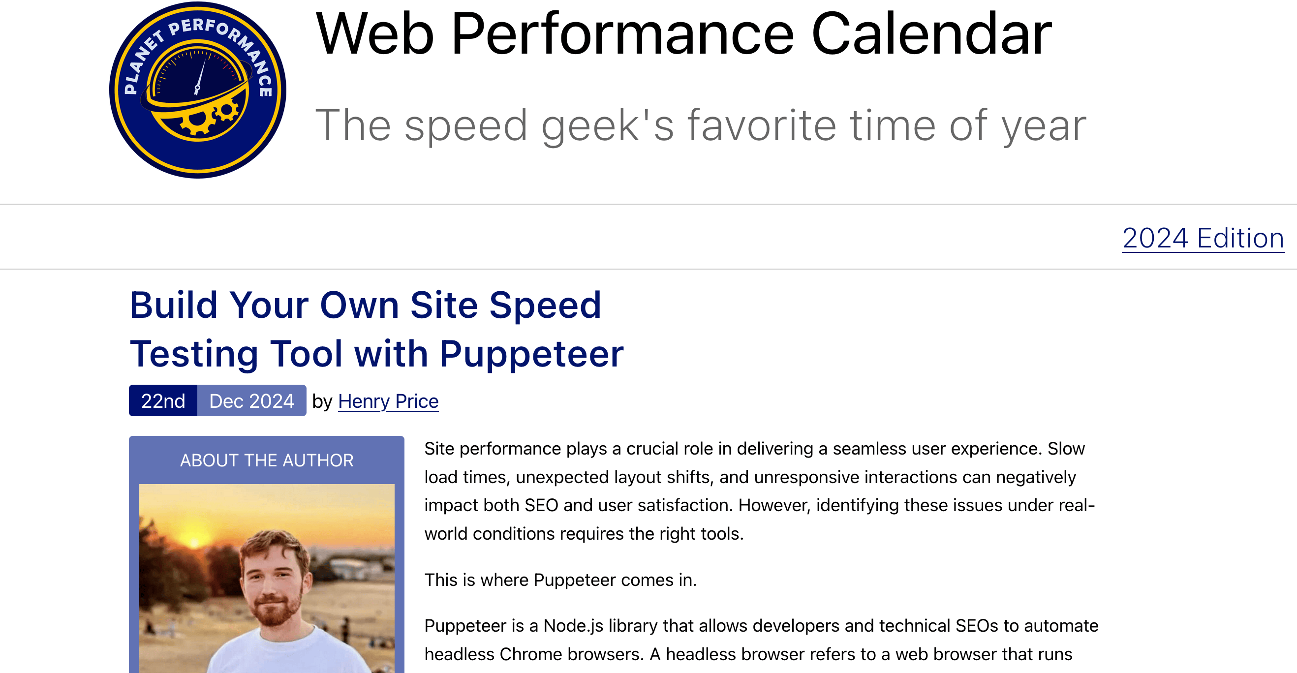 Web Performance Calendar » Build Your Own Site Speed Testing Tool with ...