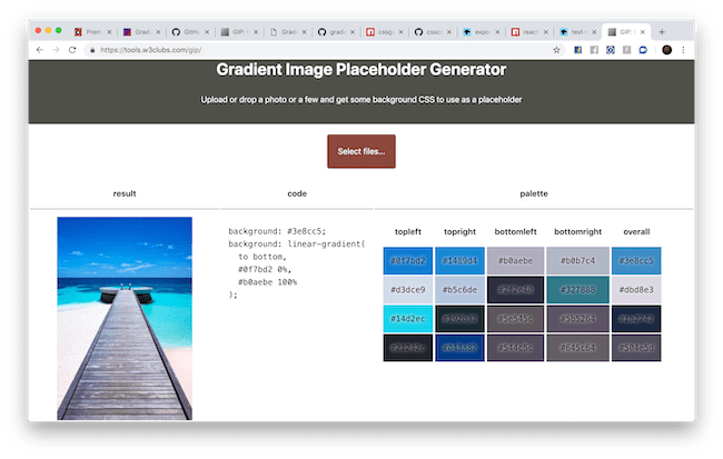 Gradient Image Placeholders - Web Performance Calendar